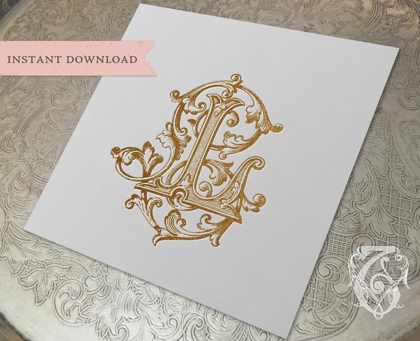 Vintage Monogram LL Digital Download Double L - Etsy