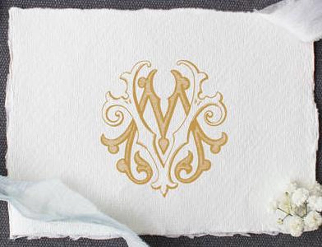 Vintage Wedding Monogram MV VM Digital Download M V - Etsy