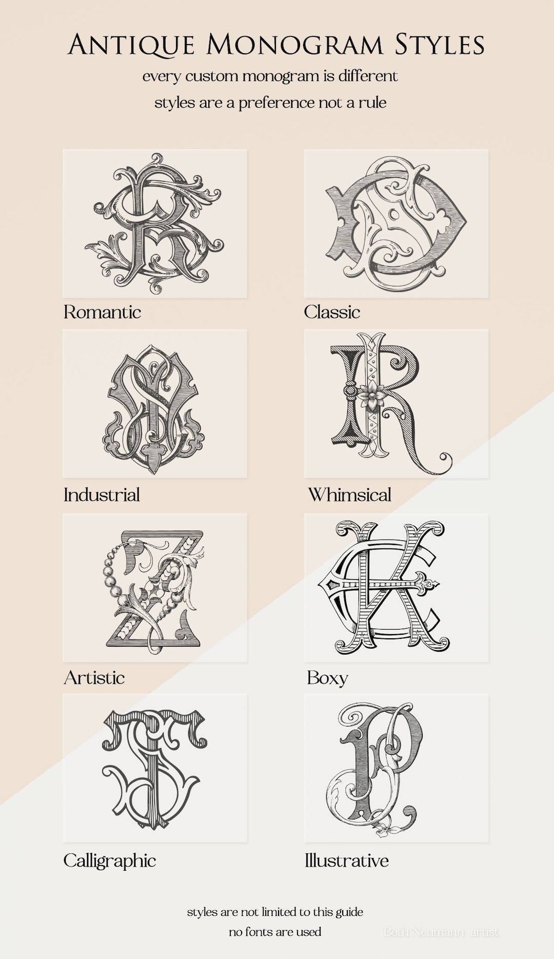 CUSTOM Antique MONOGRAM - Etsy