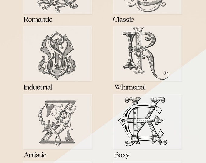 3 Initial Vintage Monogram JMS SMJ MSJ Digital Download M S J - Etsy Canada