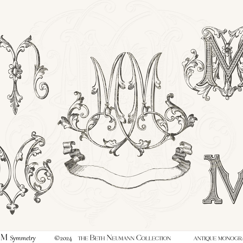 M Monogram - Etsy