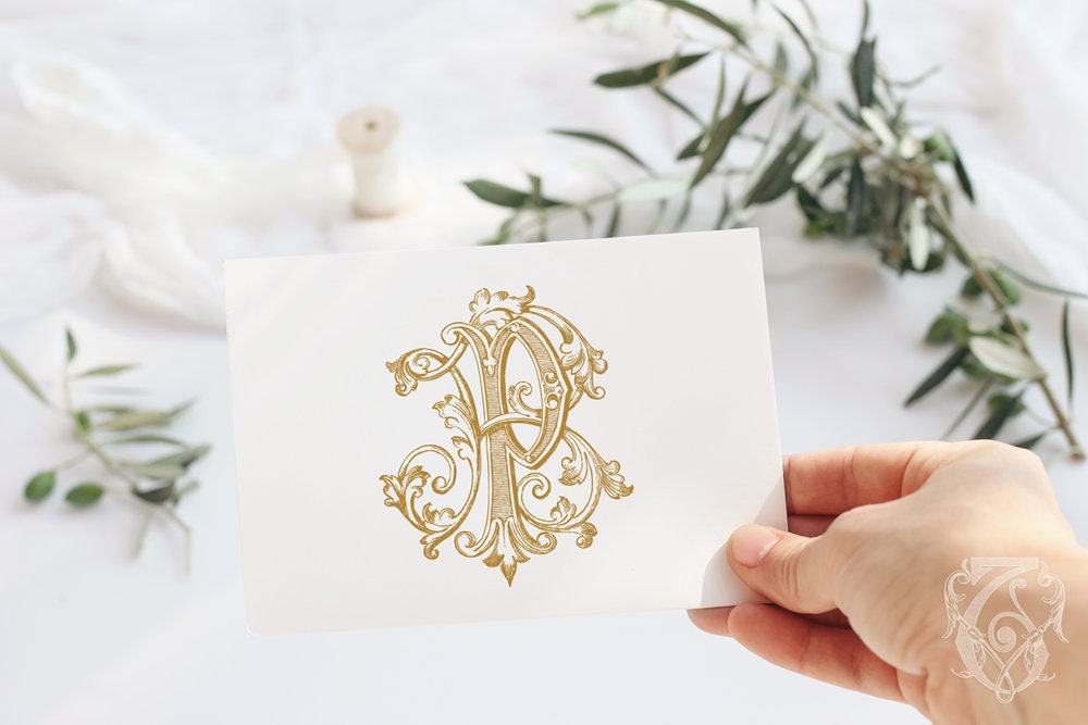 Vintage Monogram BP PB Digital Download B P | Etsy