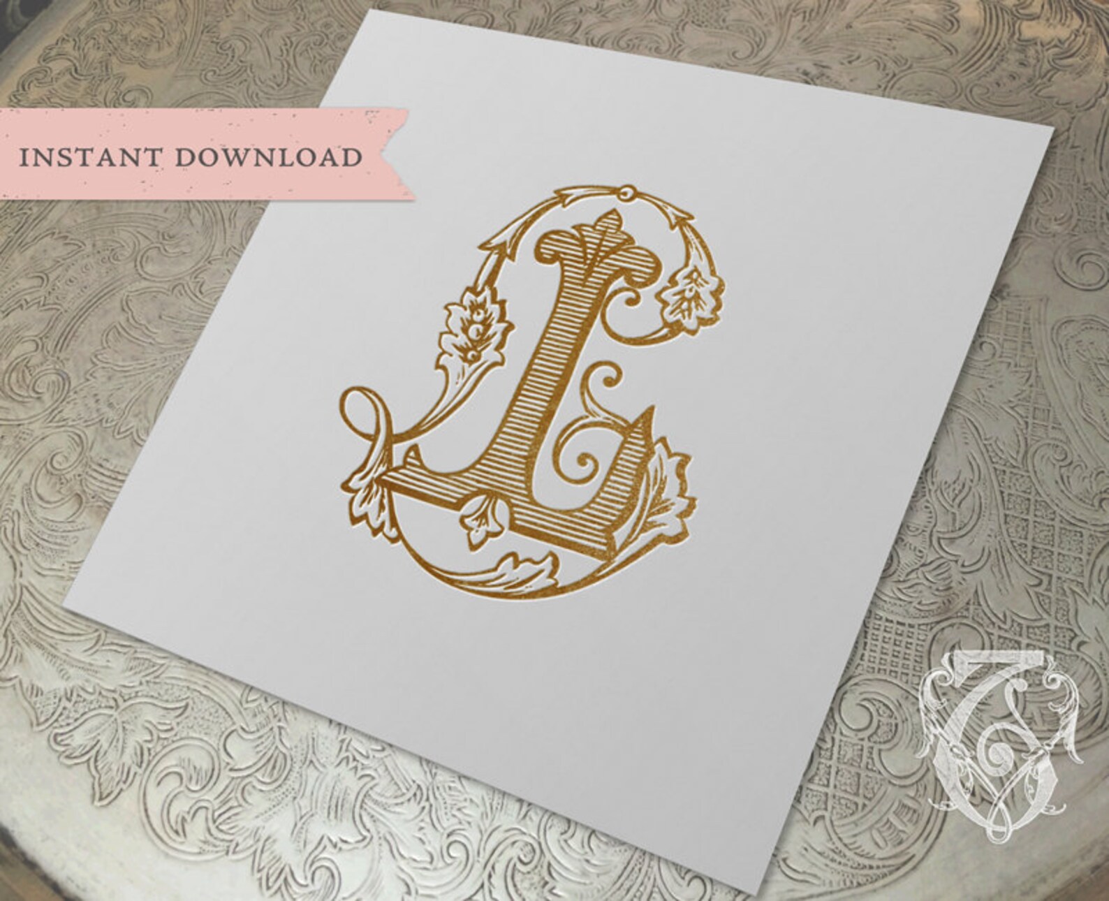 Vintage Monogram LL L Digital Download Double L - Etsy