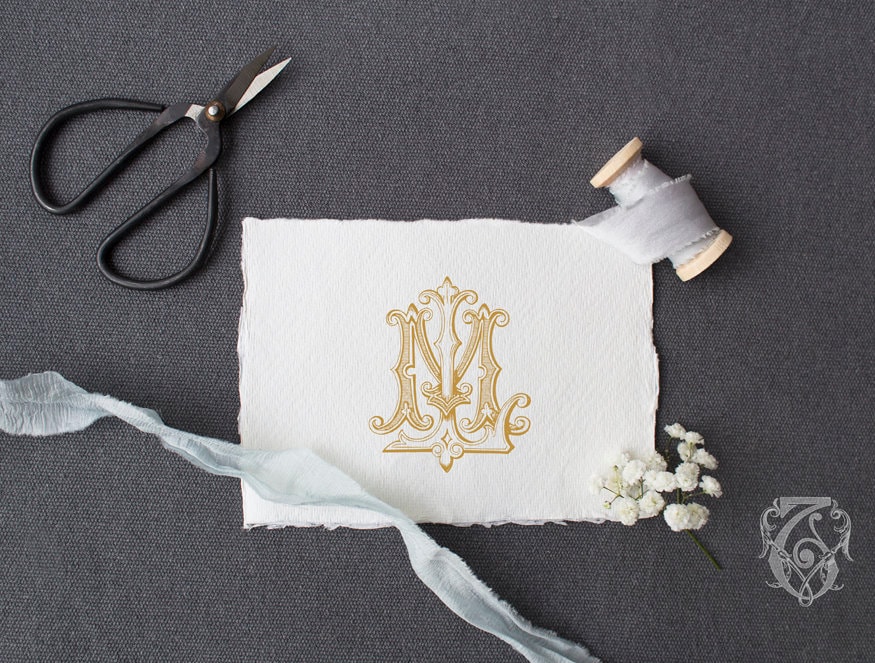 Vintage Monogram LM ML Digital Download L M - Etsy