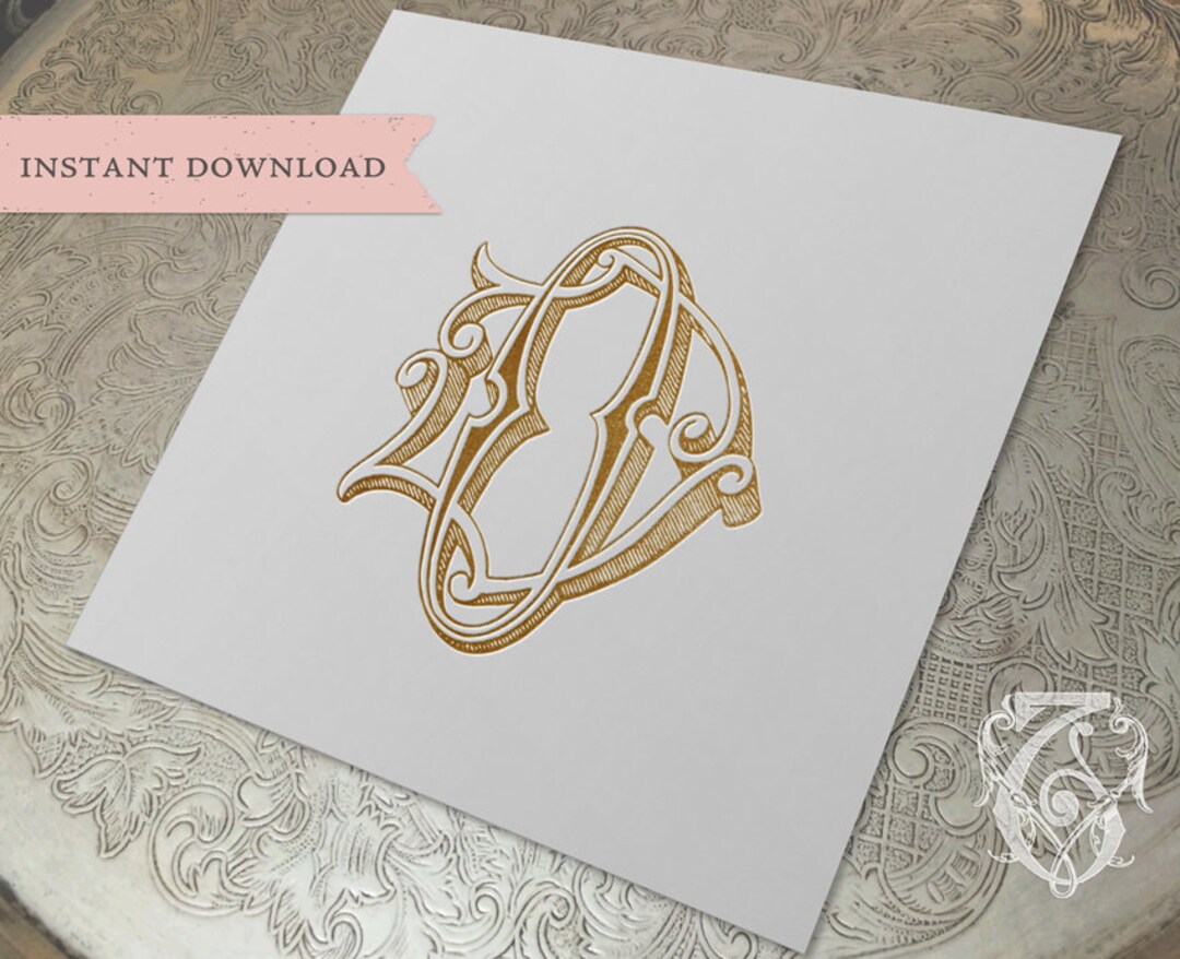 Vintage Monogram DO OD Digital Download D O - Etsy