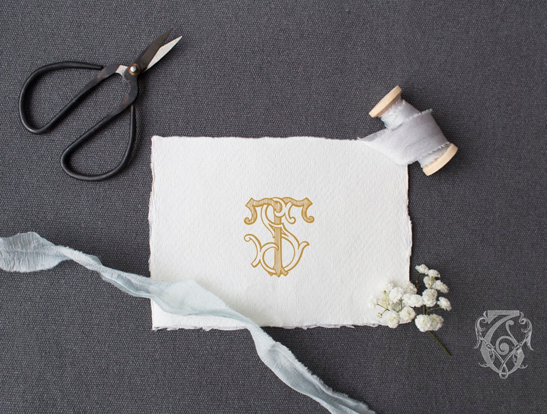 Vintage Monogram ST TS Digital Download S T - Etsy