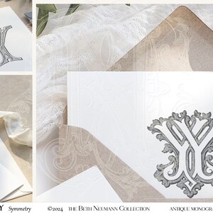 Antique Monogram Graphic Set the Beth Neumann Collection Symmetry Y - Etsy