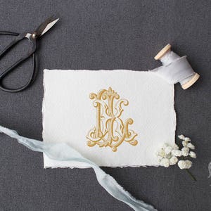 3 Initial Vintage Monogram KLJ JLK LKJ Three Letter Monogram - Etsy