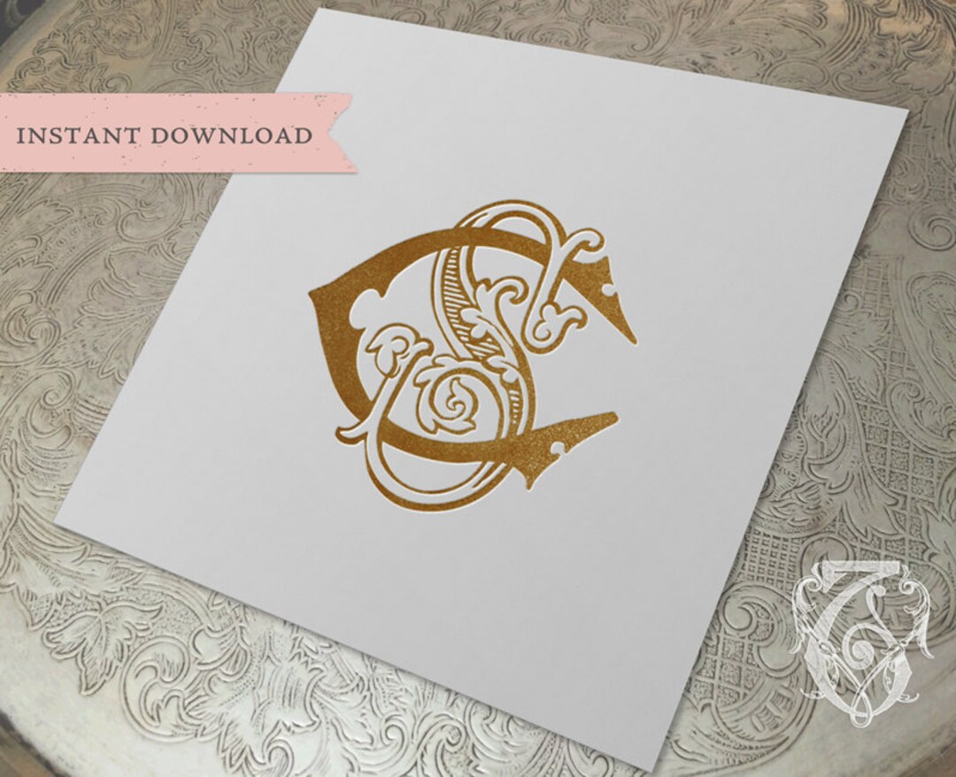 Vintage Monogram CS SC Digital Download S C - Etsy