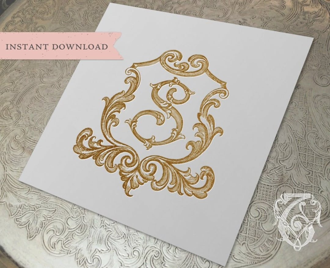 Vintage Crest Initial S Digital Download - Etsy