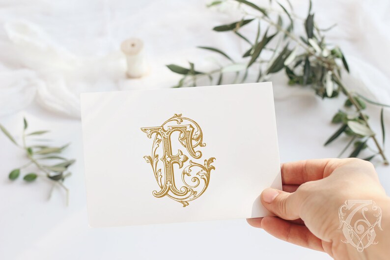 Vintage Monogram CF FC Digital Download C F - Etsy