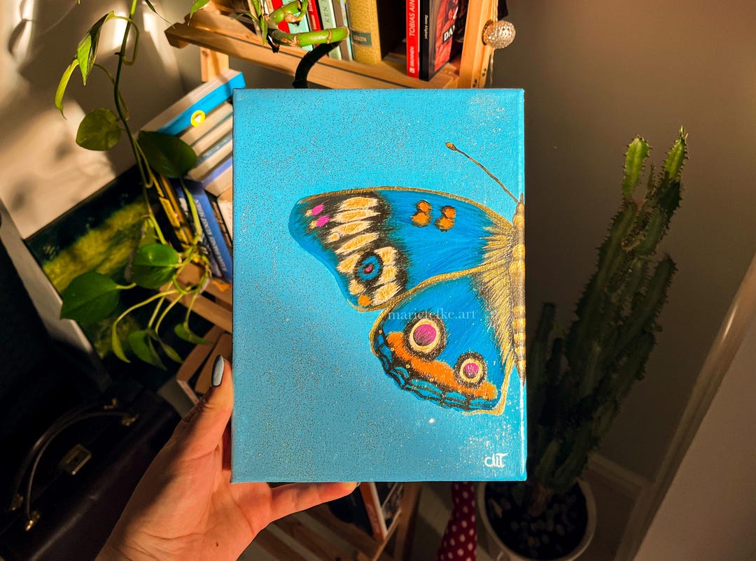 Acrylic Painting of Butterfly Wings | Small Painting 17 X 24 Cm ...