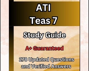 ATI Teas 7 Study Guide/ 180 Updated Questions With Verified Answers ...