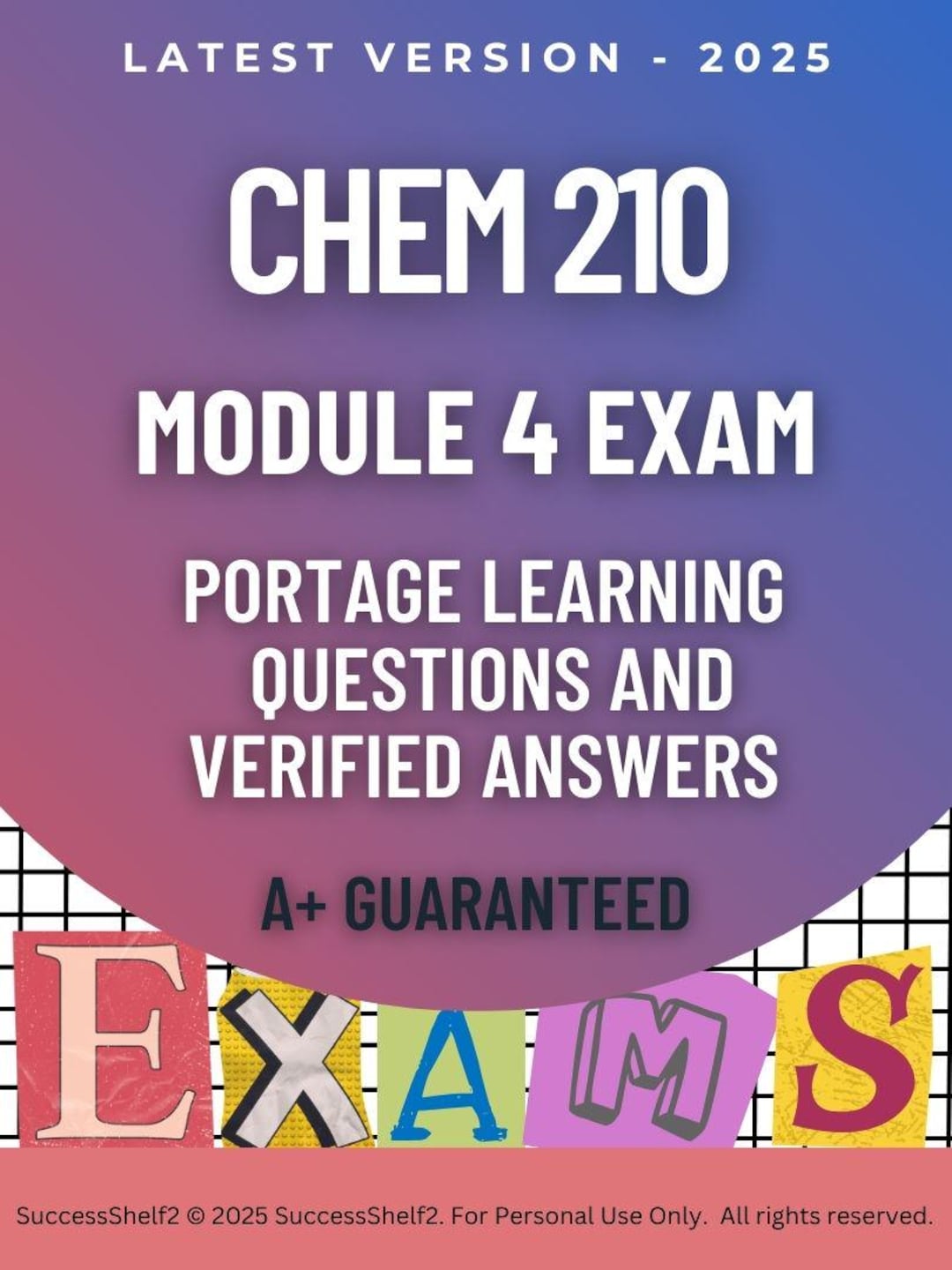 CHEM 210 Biochemistry Module 4 Exam (2024 - 2025) Portage Learning ...