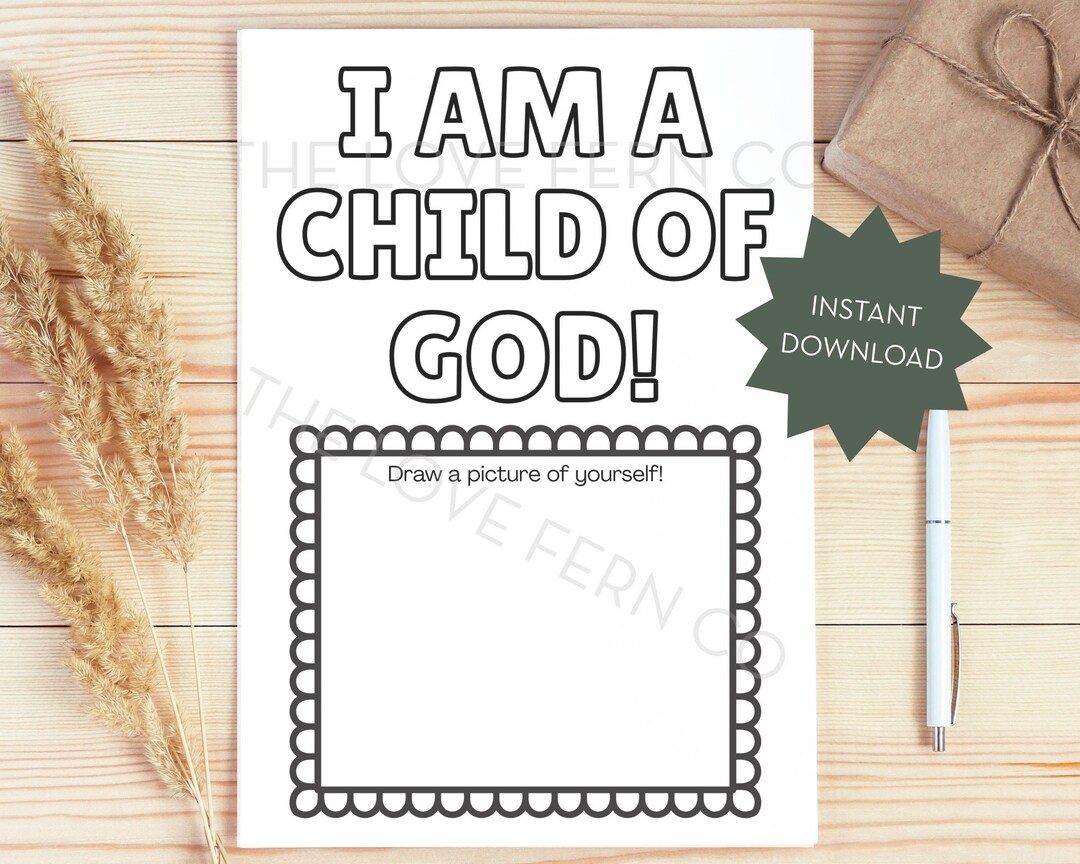 I Am a Child of God Coloring Page: Christian Bible Learning (printable ...