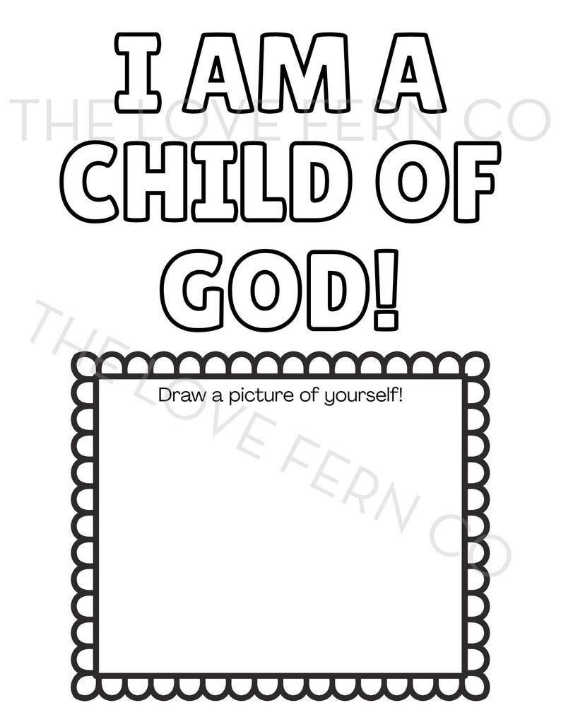 I Am a Child of God Coloring Page: Christian Bible Learning (printable ...