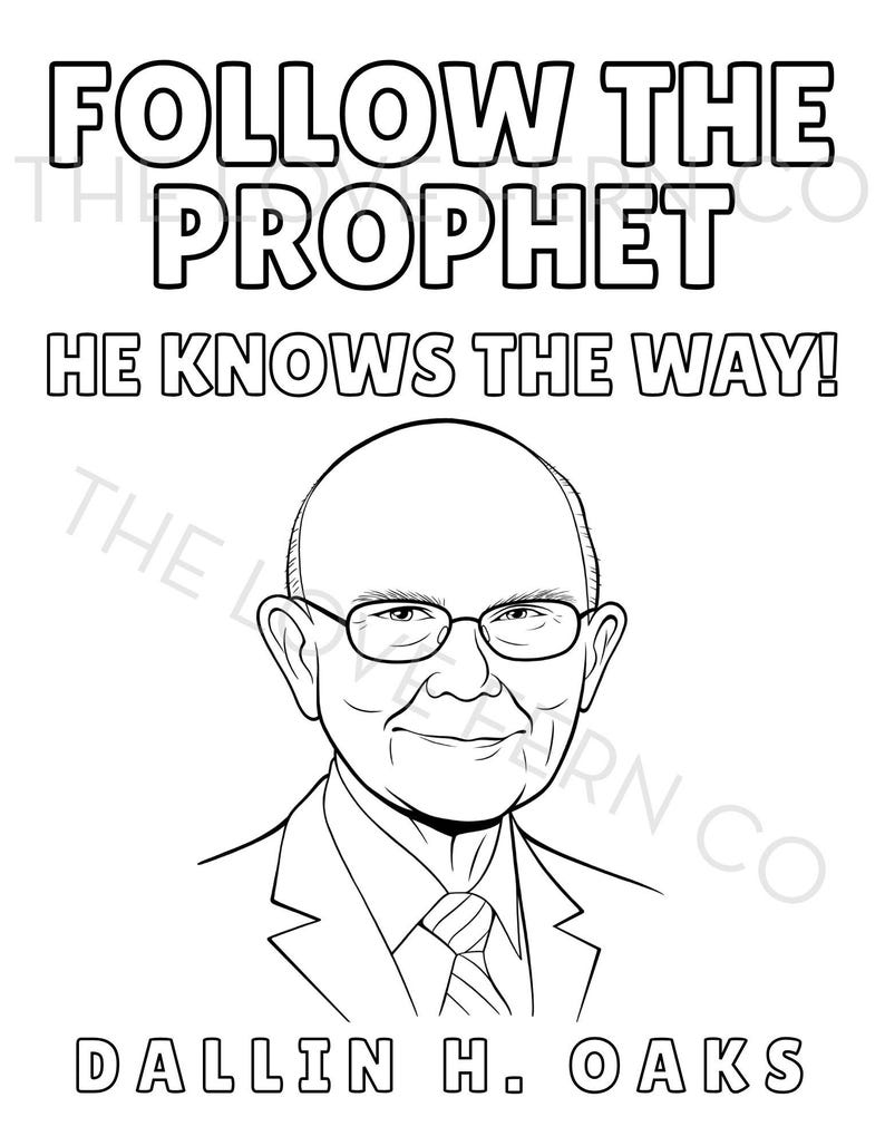 Dallin H Oaks Coloring Page: Church Quiet Time (PDF Pattern) - Etsy