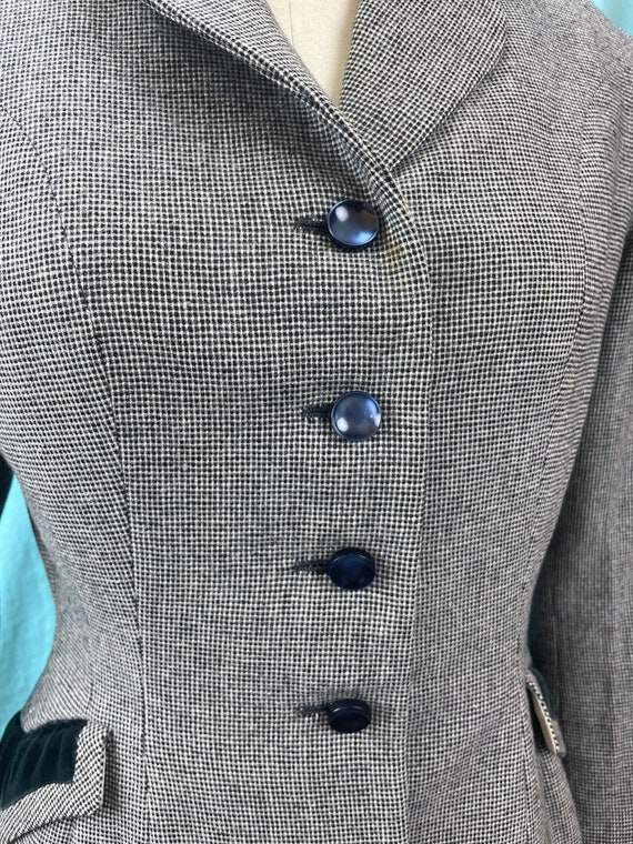 1950s W:24” 2PC window pane mini check op art white a… - Gem