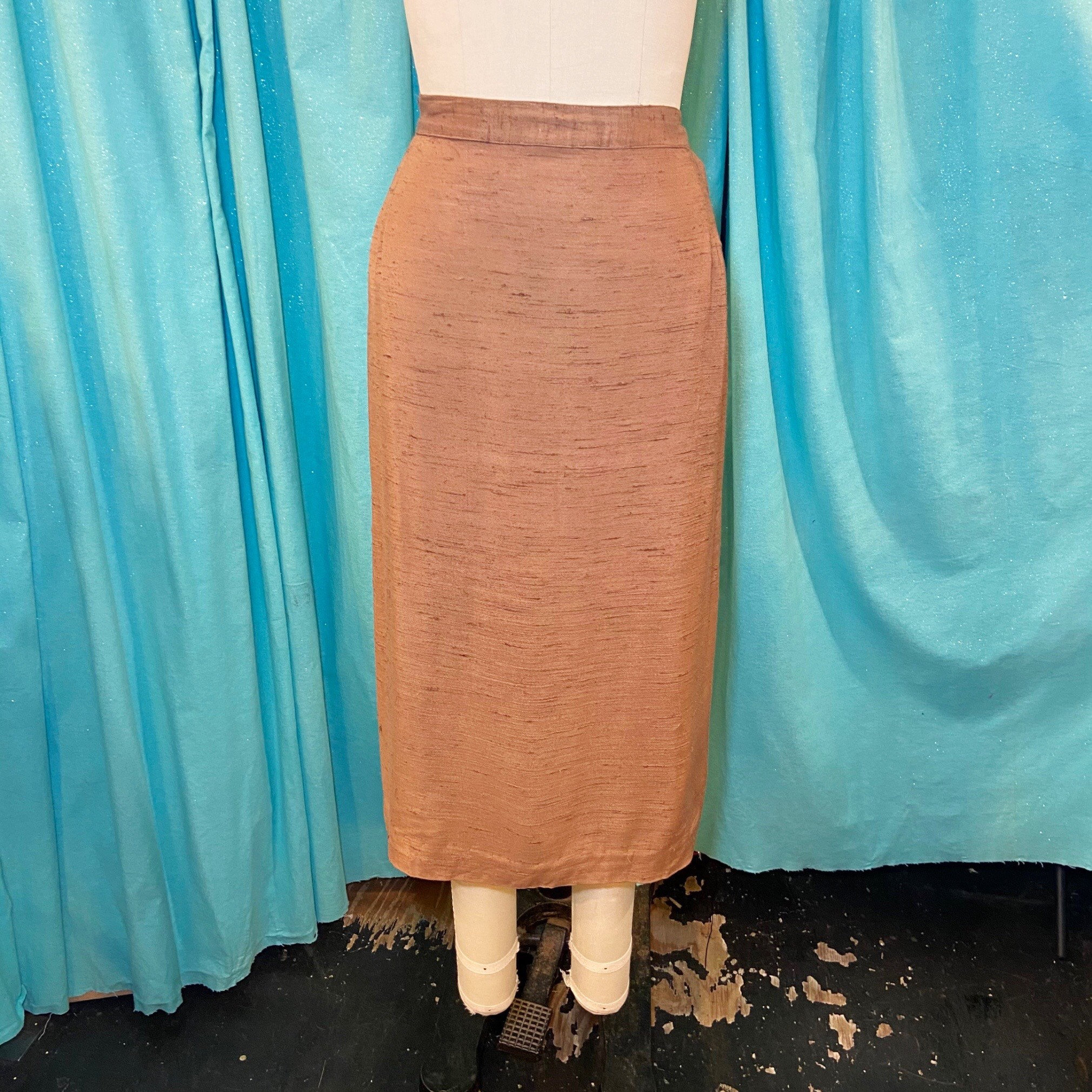 1940s/1950s W:25 Light Brown Nubby Rayon Linen Double Kick | Etsy