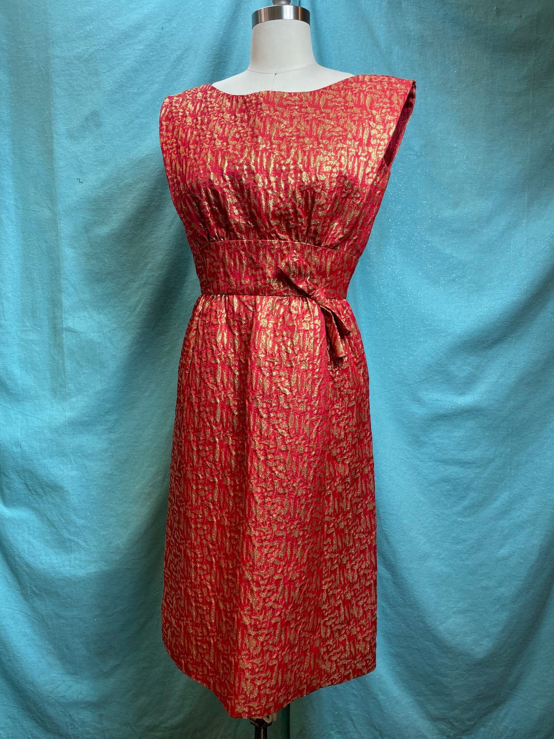 1950s/1960s W:25" Vintage Mollie Parnis New York Designer Dress 50s 60s ...