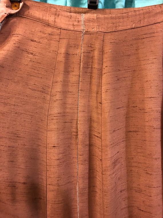 1940s/1950s W:25 light brown nubby rayon linen double… - Gem