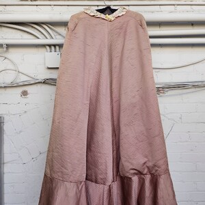 1890s 1900s 1910s Reversible Ribbed Silk Pink and Powder Blue Ruffle ...