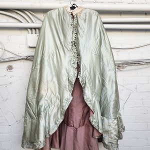 1890s 1900s 1910s Reversible Ribbed Silk Pink and Powder Blue Ruffle ...