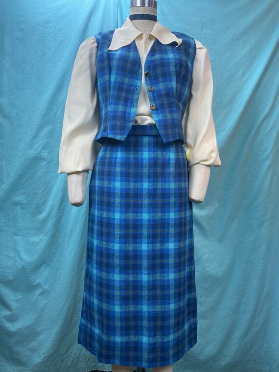 1950s/1960s W:26 Vintage Preppy 50s 60s Plaid vest pe… - Gem