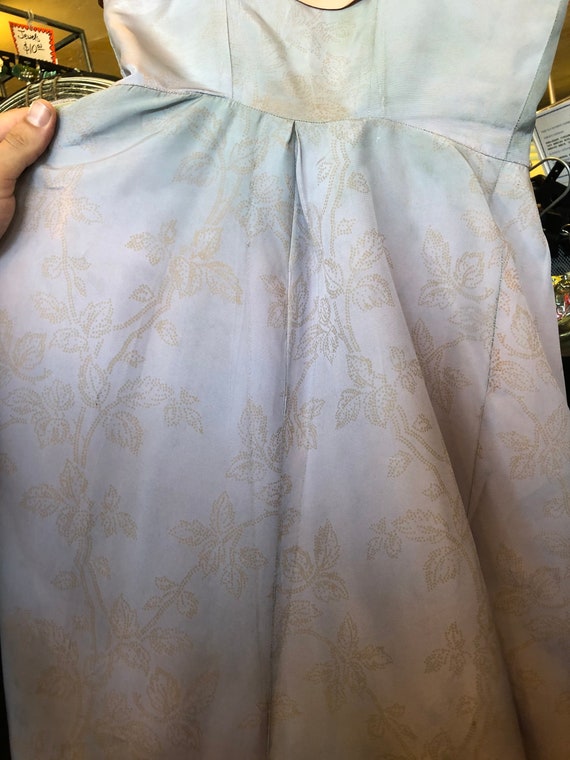 1940s W:24 mauve flocked dot leaf branch print taffet… - Gem