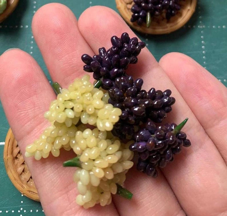 1:12 Miniature Bunch of Grapes Fruit , Doll House, Gift Birthday, Home ...