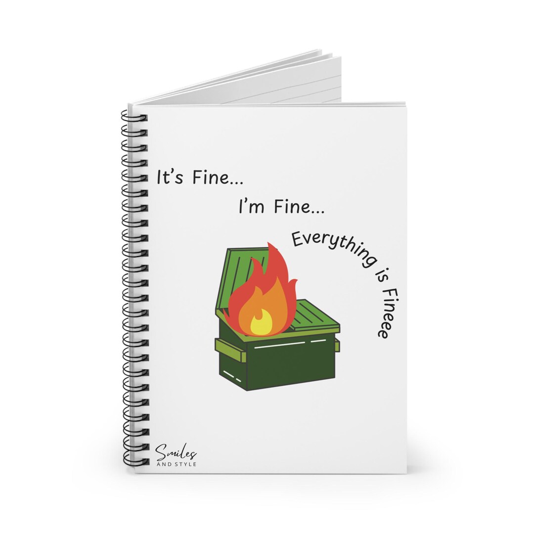 Dumpster Fire Spiral Notebook - Ruled Line, Journal, Planner ...