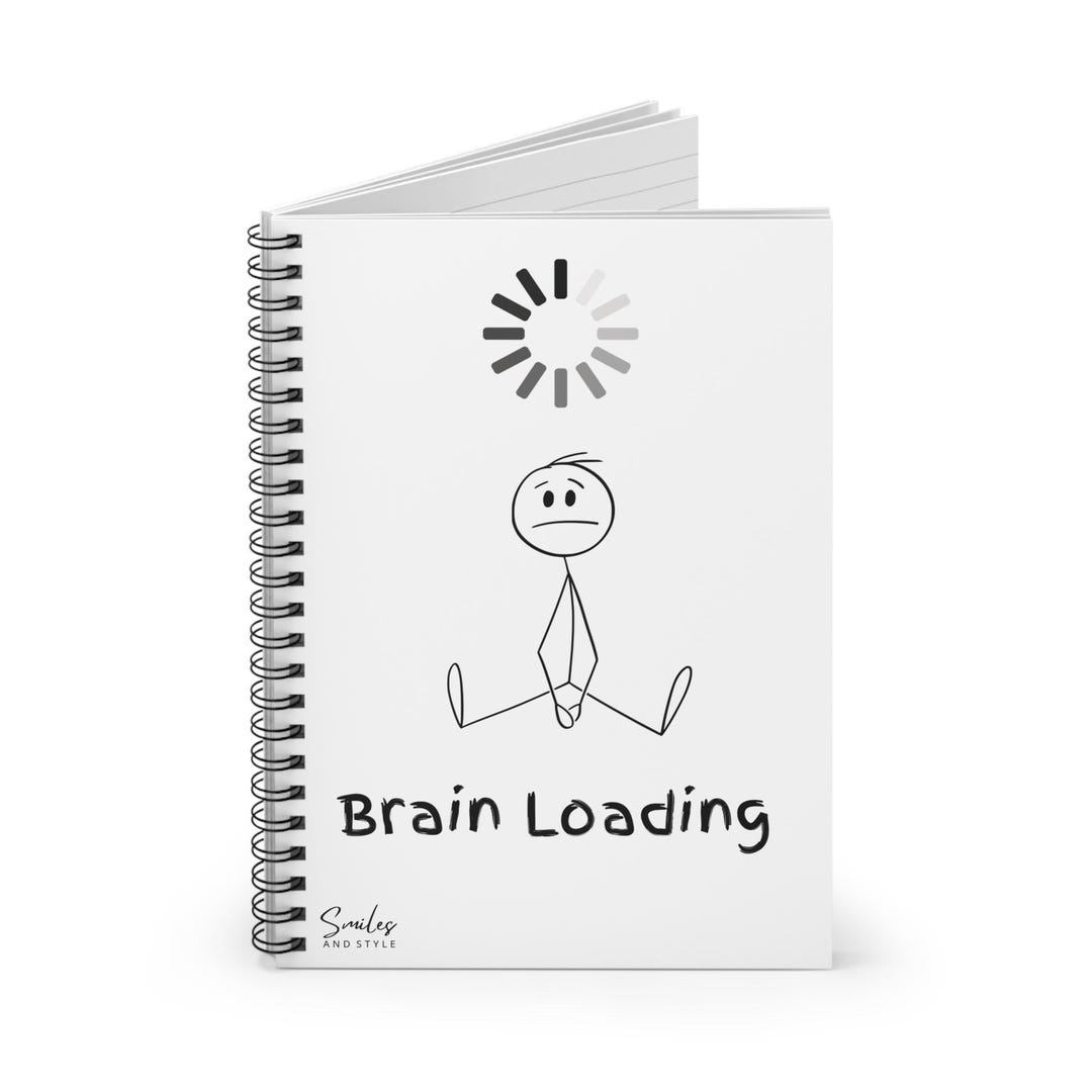 Confused Stick Figure Brain Loading Spiral Notebook - Ruled Line ...