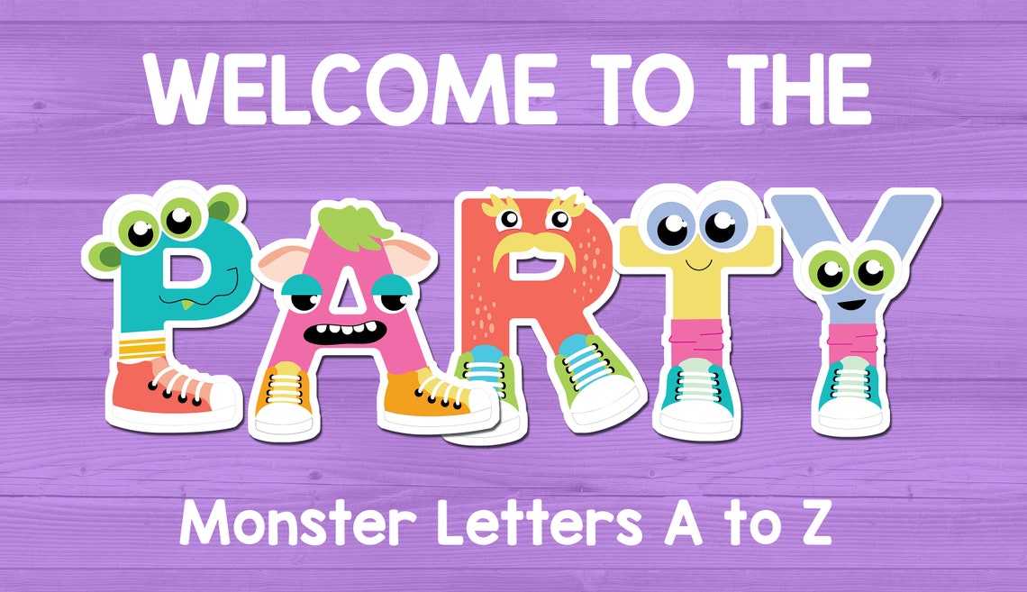 Monster Letters A to Z Png's Coloring Pages Cut - Etsy