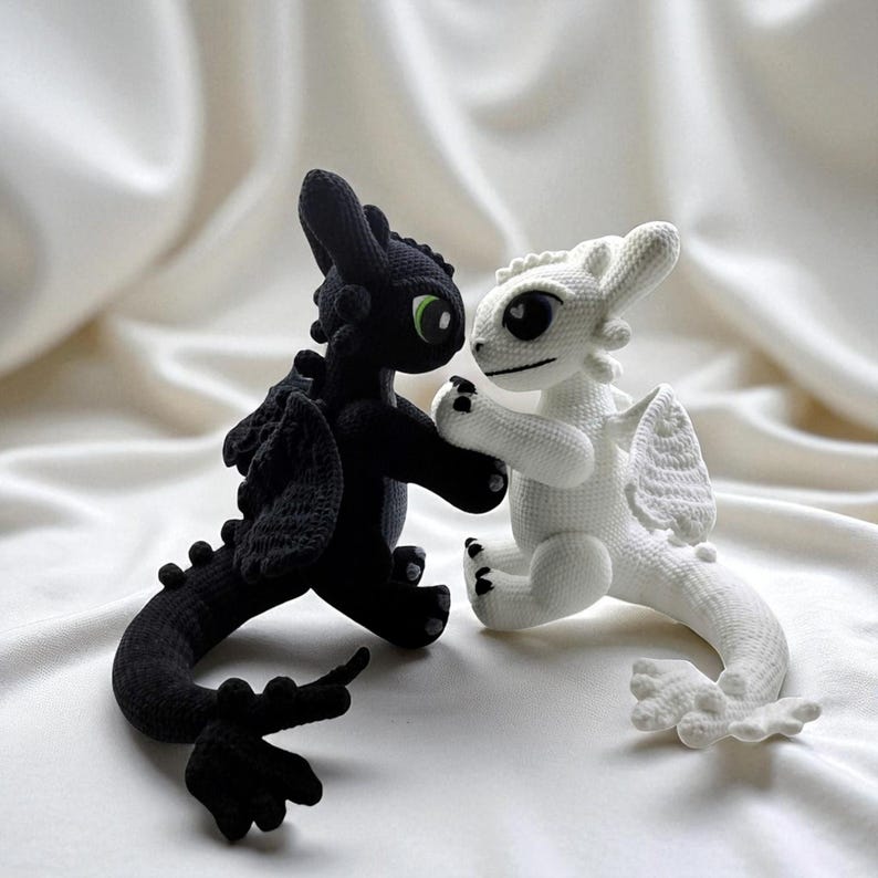 Toothless & Light Fury Crochet Pattern: Dragon Amigurumi Couple (PDF ...