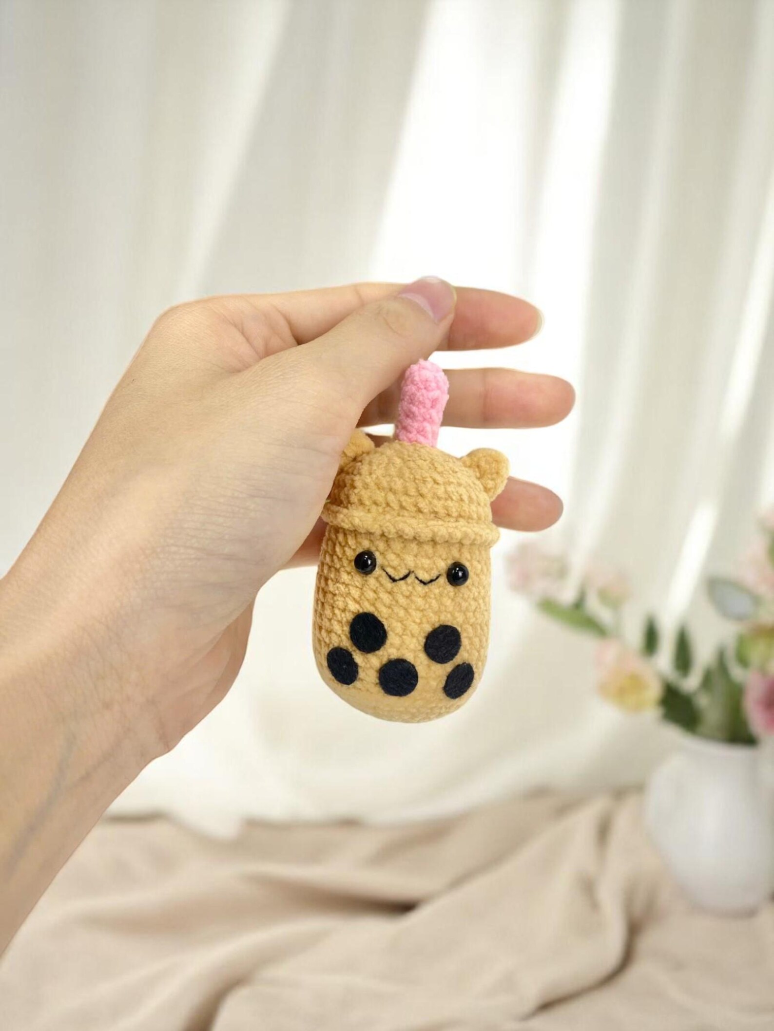Amigurumi Food Keychain Crochet Pattern, Bear, Strawberry, Bubble Tea ...