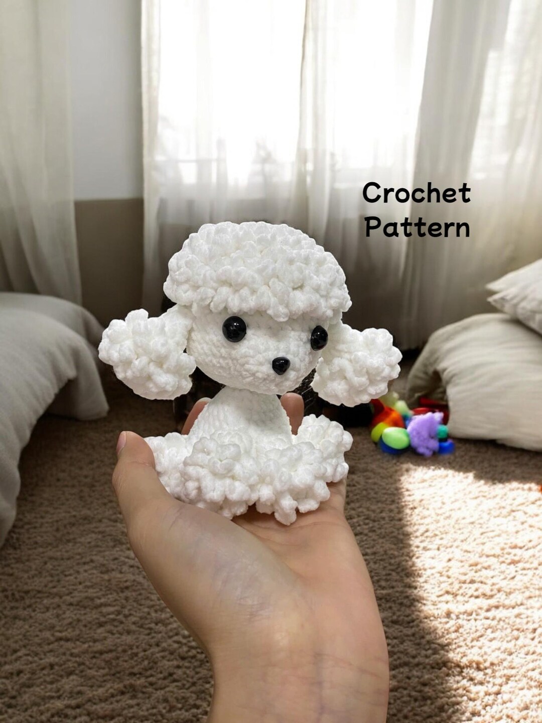 Tiny Poodle Crochet Pattern PDF, Poodle Amigurumi Pattern, Puppy Dog ...