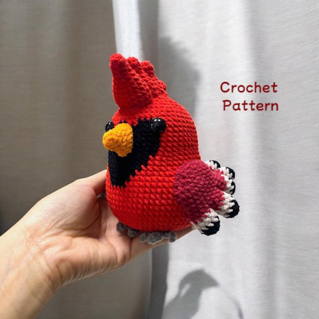 Crochet Northern Cardinal Pattern PDF (english Only), Amigurumi Bird ...