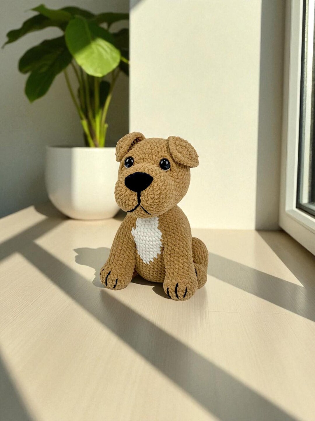 Digital Crochet Pattern, Cream Pitbull Amigurumi PDF, White Dog Stuffed ...