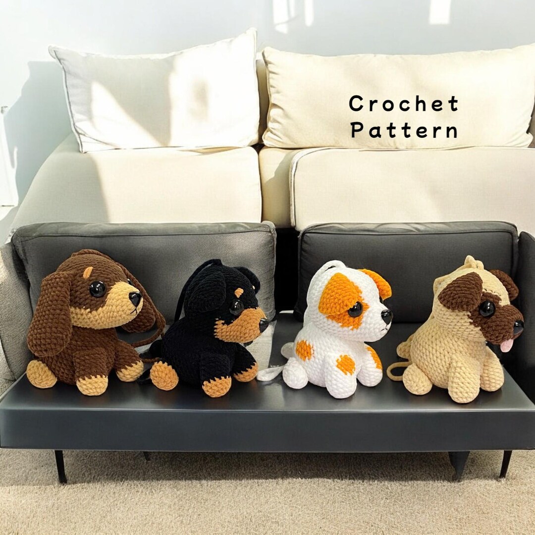 Rottweiler Puppy Crochet Pattern, Amigurumi Dog Plush PDF, Cute ...