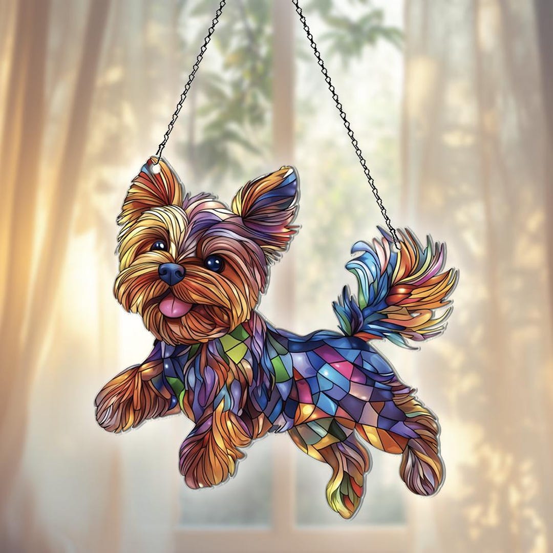 Yorkshire Terrier Flat 2D Acrylic Suncatcher, Yorkshire Terrier ...