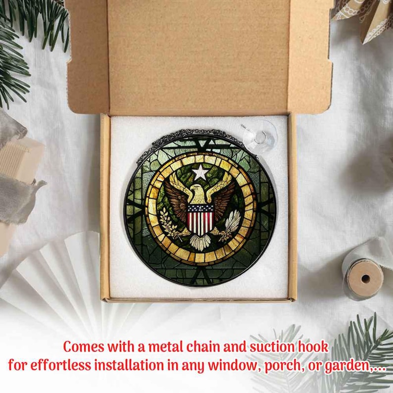 Stained Glass Style Army Ornament Suncatcher: Military Gift - Etsy