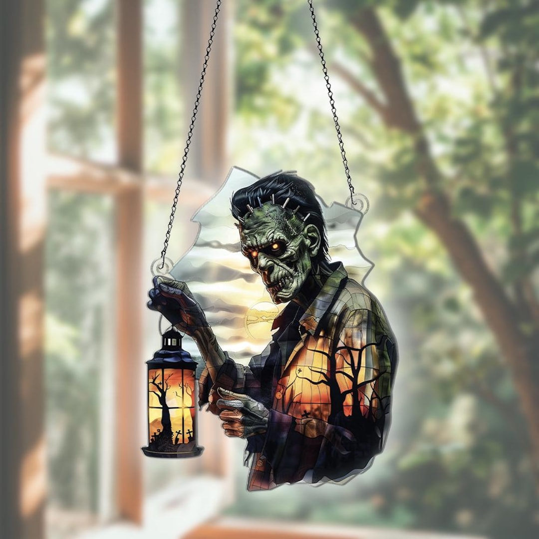 Frankenstein’s Monster Acrylic Suncatcher Window Hanging, Frankenstein ...