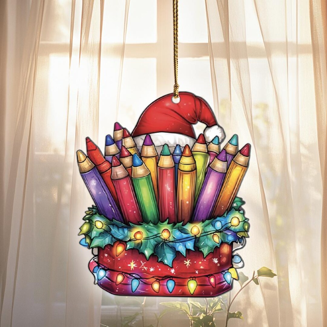 Crayons Acrylic Suncatcher Window Hanging, Crayons Ornaments, Crayons ...