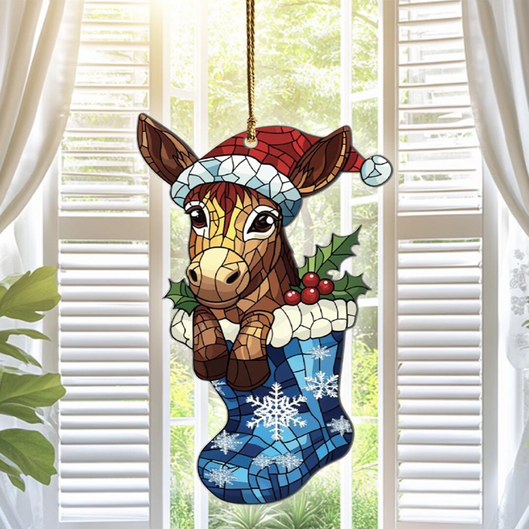 Donkey Acrylic Suncatcher Window Hanging, Donkey Ornaments, Donkey ...