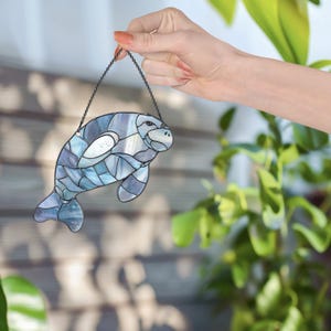 Manatee Acrylic Suncatcher, Manatee Ornaments, Manatee Decor, Manatee ...