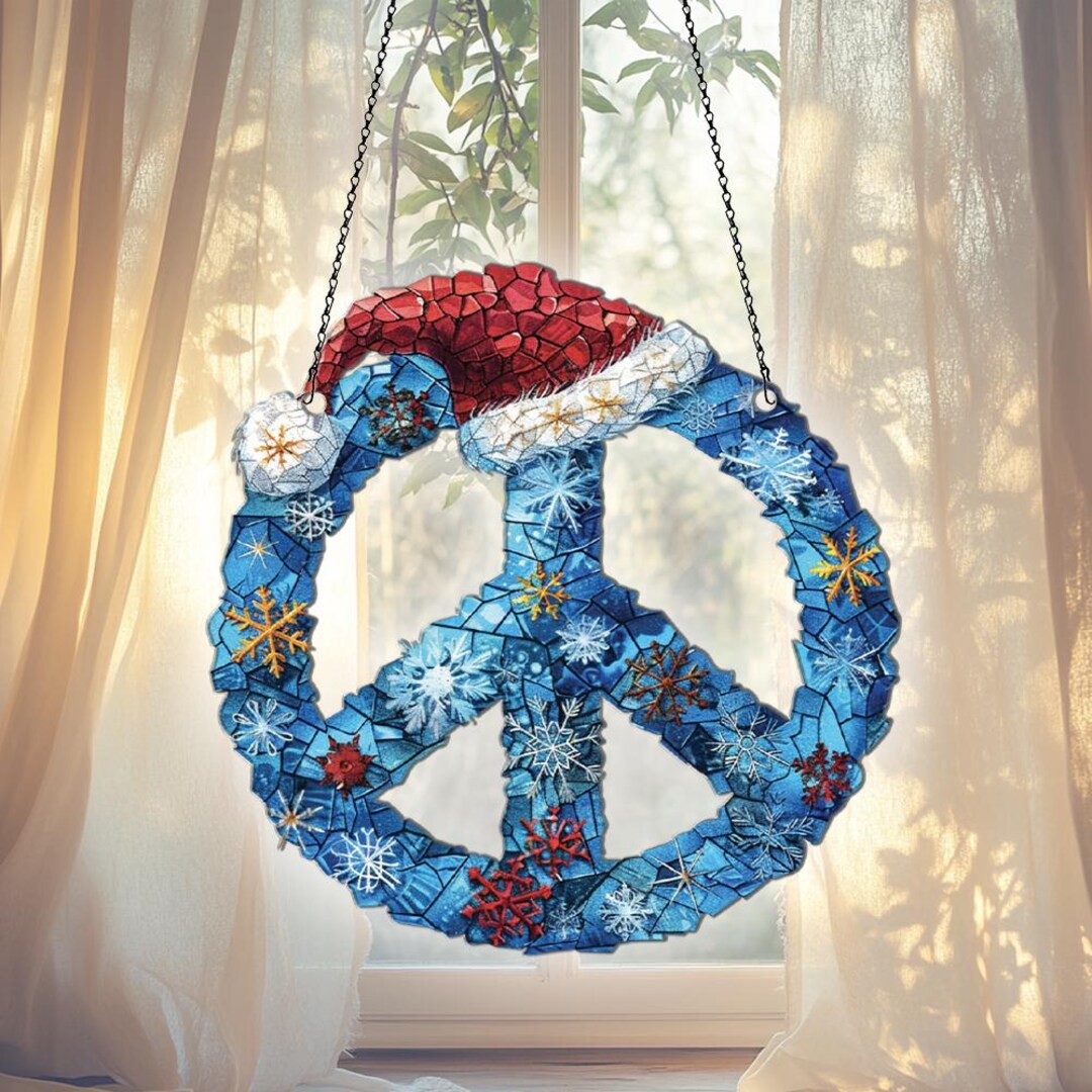 Peace Sign Acrylic Suncatcher Window Hangings, Peace Sign Ornaments ...