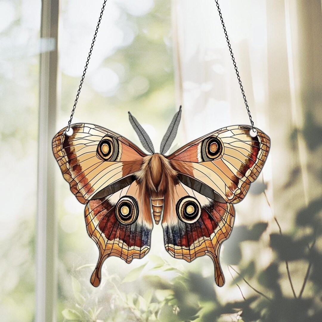 Silk Moth Acrylic Suncatcher, Silk Moth Ornaments, Silk Moth Decor ...