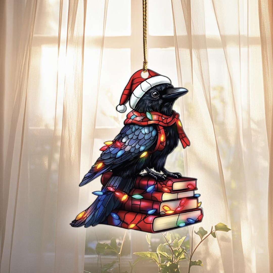 Raven Acrylic Suncatcher Window Hanging, Raven Ornaments, Raven Decor ...
