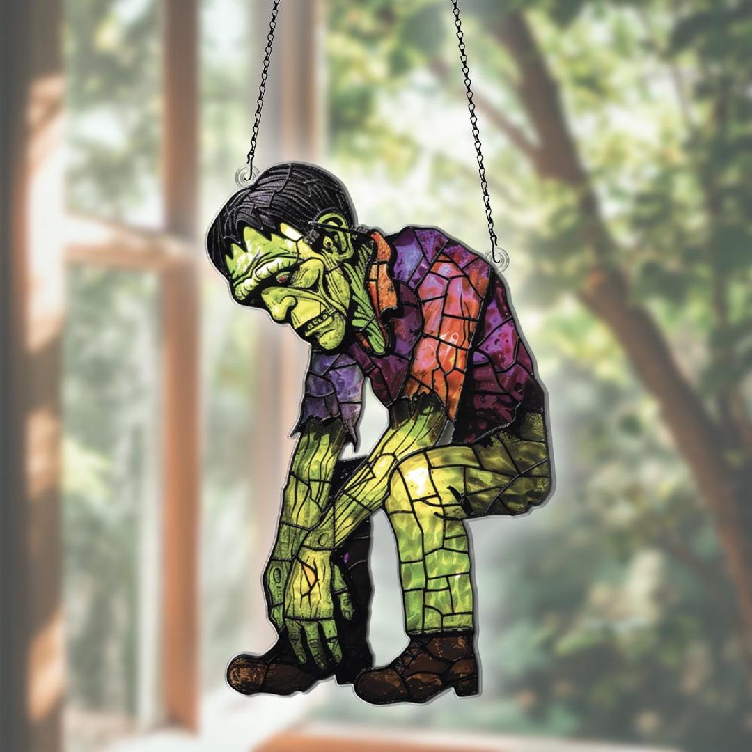 Frankenstein’s Monster Acrylic Suncatcher Window Hanging, Frankenstein ...