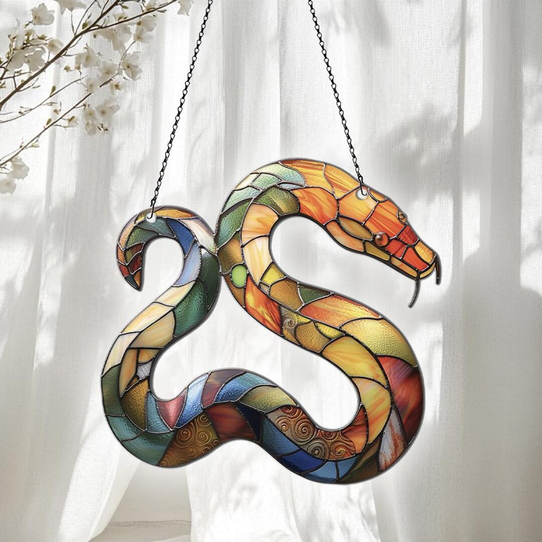 Snake Acrylic Suncatcher, Snake Ornaments, Snake Decor, Snake Gifts for ...